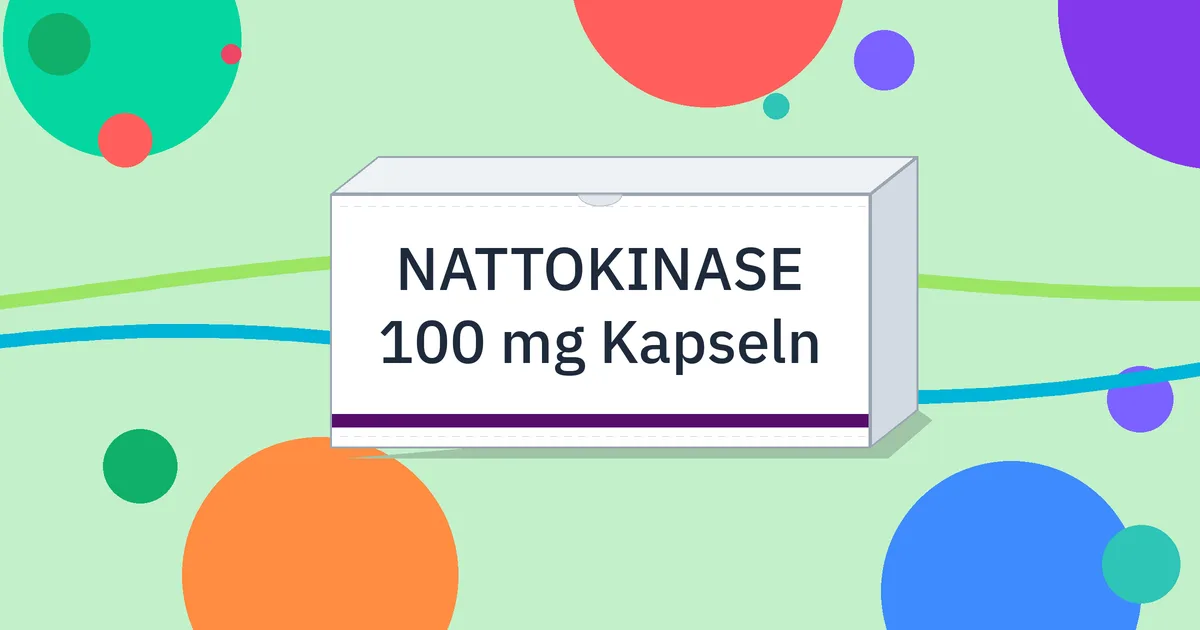 Symbolbild: Packung mit der Aufschrift NATTOKINASE 100 mg Kapseln (PZN 17192558) – Verfügbarkeit und Bezug in Apotheken in Frankfurt am Main