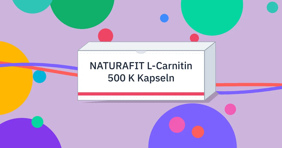 Symbolbild: Packung mit der Aufschrift NATURAFIT L-Carnitin 500 K Kapseln (PZN 07201606) – Verfügbarkeit und Bezug in Apotheken in Frankfurt am Main
