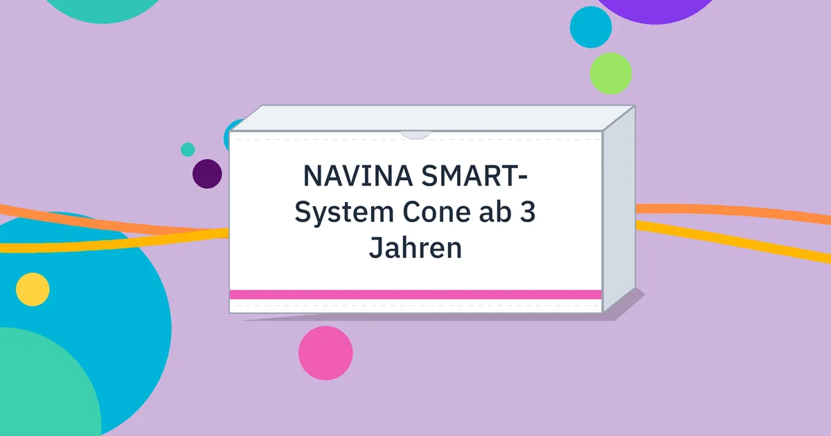 Symbolbild: Packung mit der Aufschrift NAVINA SMART-System Cone ab 3 Jahren (PZN 14261520) – Verfügbarkeit und Bezug in Apotheken in Frankfurt am Main