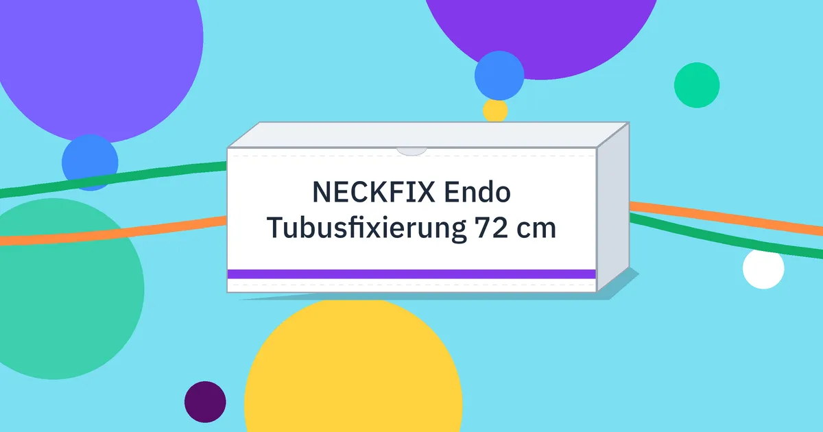 Symbolbild: Packung mit der Aufschrift NECKFIX Endo Tubusfixierung 72 cm (PZN 19428261) – Verfügbarkeit und Bezug in Apotheken in Frankfurt am Main