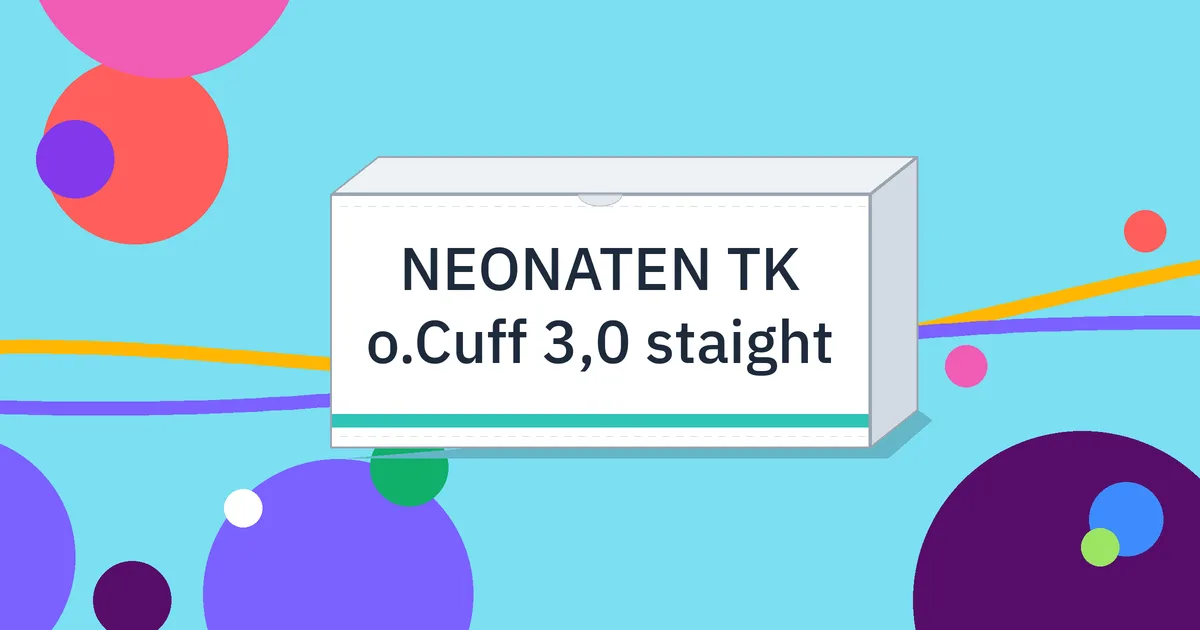 Symbolbild: Packung mit der Aufschrift NEONATEN TK o.Cuff 3,0 staight (PZN 07779854) – Verfügbarkeit und Bezug in Apotheken in Frankfurt am Main