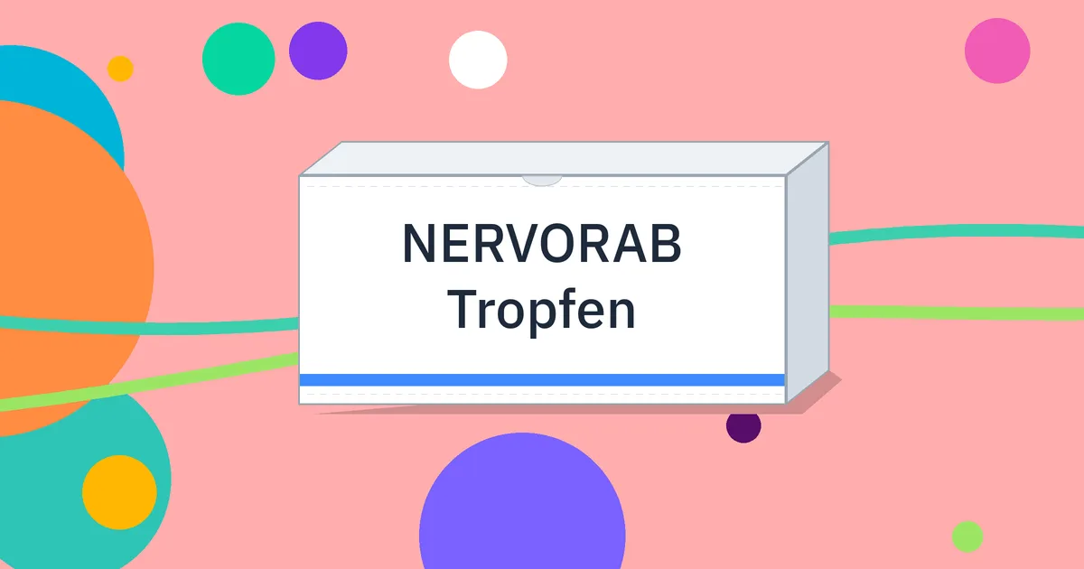 Symbolbild: Packung mit der Aufschrift NERVORAB Tropfen (PZN 04409588) – Verfügbarkeit und Bezug in Apotheken in Frankfurt am Main