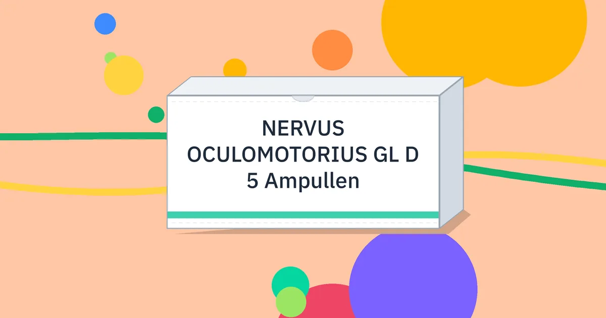 Symbolbild: Packung mit der Aufschrift NERVUS OCULOMOTORIUS GL D 5 Ampullen (PZN 02940463) – Verfügbarkeit und Bezug in Apotheken in Frankfurt am Main