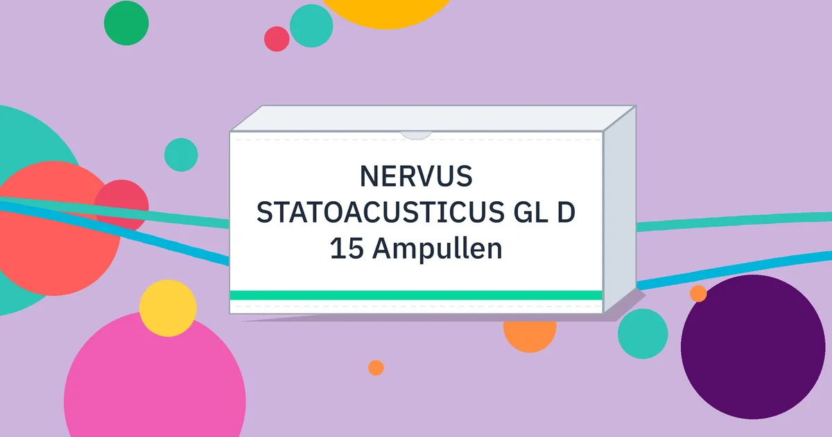 Symbolbild: Packung mit der Aufschrift NERVUS STATOACUSTICUS GL D 15 Ampullen (PZN 02942120) – Verfügbarkeit und Bezug in Apotheken in Frankfurt am Main