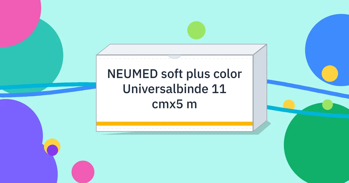 Symbolbild: Packung mit der Aufschrift NEUMED soft plus color Universalbinde 11 cmx5 m (PZN 12563903) – Verfügbarkeit und Bezug in Apotheken in Frankfurt am Main