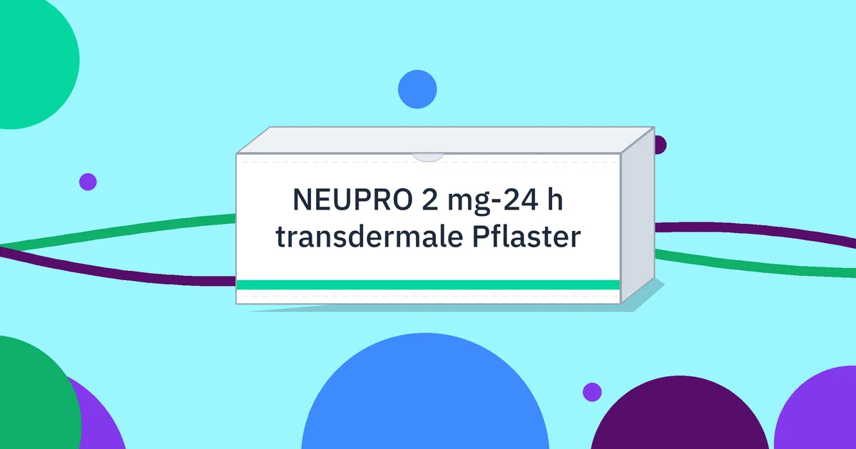 Symbolbild: Packung mit der Aufschrift NEUPRO 2 mg-24 h transdermale Pflaster (PZN 02839310) – Verfügbarkeit und Bezug in Apotheken in Frankfurt am Main
