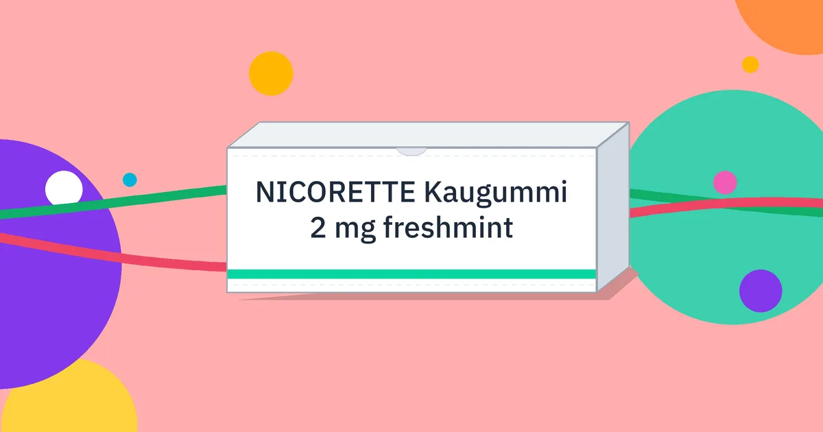 Symbolbild: Packung mit der Aufschrift NICORETTE Kaugummi 2 mg freshmint (PZN 00703730) – Verfügbarkeit und Bezug in Apotheken in Frankfurt am Main