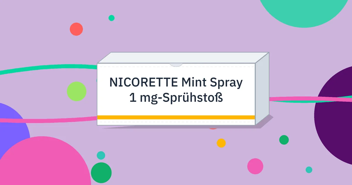 Symbolbild: Packung mit der Aufschrift NICORETTE Mint Spray 1 mg-Sprühstoß (PZN 16136061) – Verfügbarkeit und Bezug in Apotheken in Frankfurt am Main