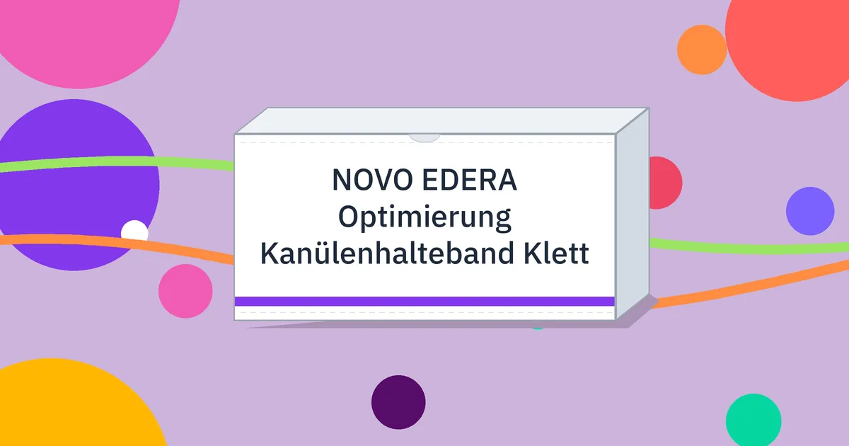 Symbolbild: Packung mit der Aufschrift NOVO EDERA Optimierung Kanülenhalteband Klett (PZN 18726430) – Verfügbarkeit und Bezug in Apotheken in Frankfurt am Main