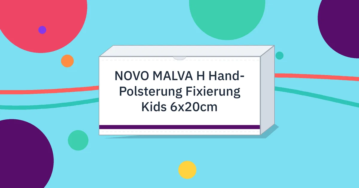 Symbolbild: Packung mit der Aufschrift NOVO MALVA H Hand-Polsterung Fixierung Kids 6x20cm (PZN 19383529) – Verfügbarkeit und Bezug in Apotheken in Frankfurt am Main