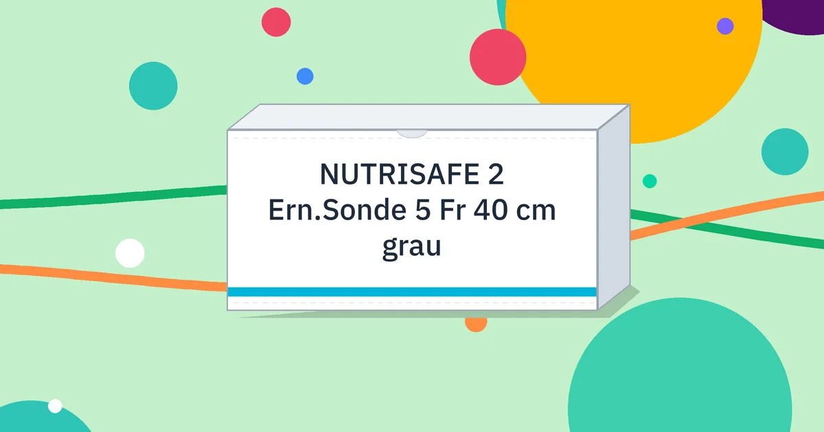 Symbolbild: Packung mit der Aufschrift NUTRISAFE 2 Ern.Sonde 5 Fr 40 cm grau (PZN 04982632) – Verfügbarkeit und Bezug in Apotheken in Frankfurt am Main