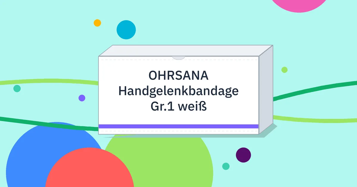 Symbolbild: Packung mit der Aufschrift OHRSANA Handgelenkbandage Gr.1 weiß (PZN 00499672) – Verfügbarkeit und Bezug in Apotheken in Frankfurt am Main
