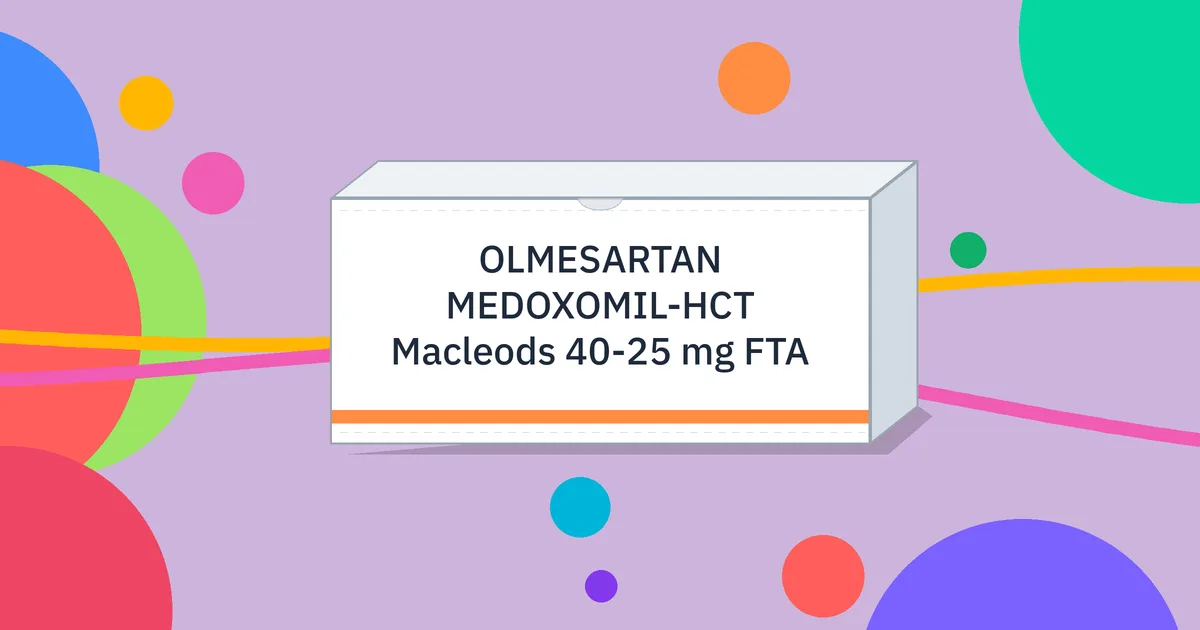 Symbolbild: Packung mit der Aufschrift OLMESARTAN MEDOXOMIL-HCT Macleods 40-25 mg FTA (PZN 20107906) – Verfügbarkeit und Bezug in Apotheken in Frankfurt am Main