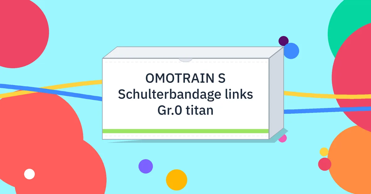 Symbolbild: Packung mit der Aufschrift OMOTRAIN S Schulterbandage links Gr.0 titan (PZN 01865452) – Verfügbarkeit und Bezug in Apotheken in Frankfurt am Main