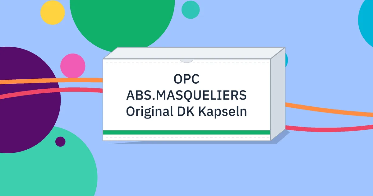Symbolbild: Packung mit der Aufschrift OPC ABS.MASQUELIERS Original DK Kapseln (PZN 00696728) – Verfügbarkeit und Bezug in Apotheken in Frankfurt am Main