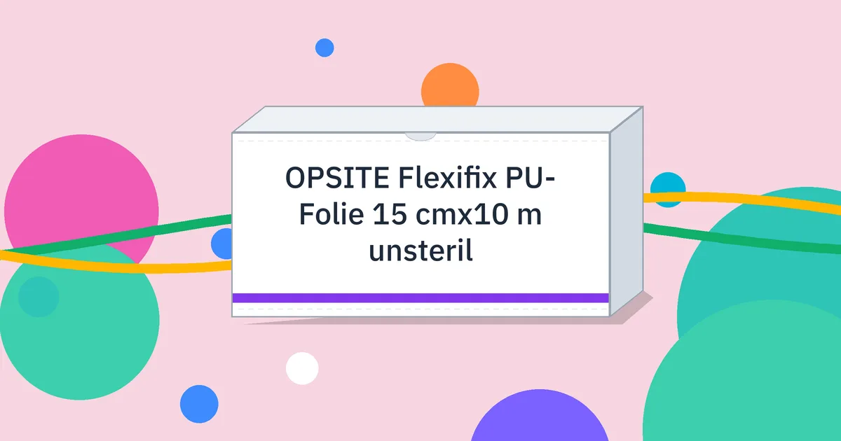 Symbolbild: Packung mit der Aufschrift OPSITE Flexifix PU-Folie 15 cmx10 m unsteril (PZN 18052316) – Verfügbarkeit und Bezug in Apotheken in Frankfurt am Main