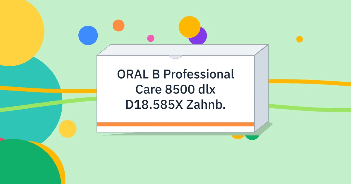 Symbolbild: Packung mit der Aufschrift ORAL B Professional Care 8500 dlx D18.585X Zahnb. (PZN 03164877) – Verfügbarkeit und Bezug in Apotheken in Frankfurt am Main
