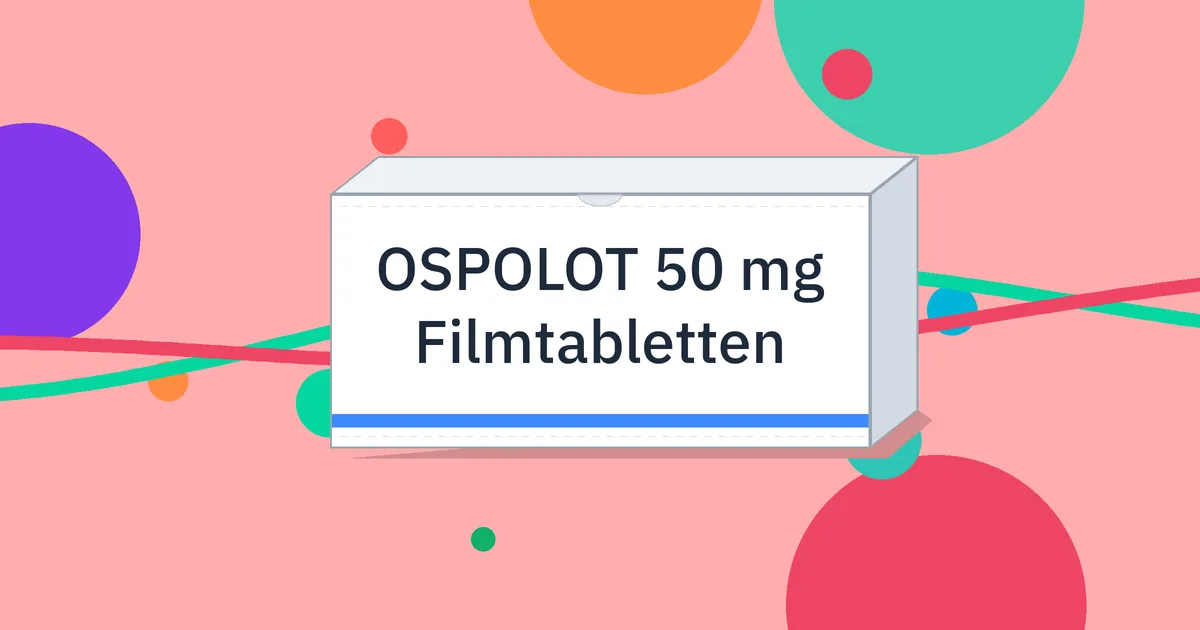 Symbolbild: Packung mit der Aufschrift OSPOLOT 50 mg Filmtabletten (PZN 08767037) – Verfügbarkeit und Bezug in Apotheken in Frankfurt am Main
