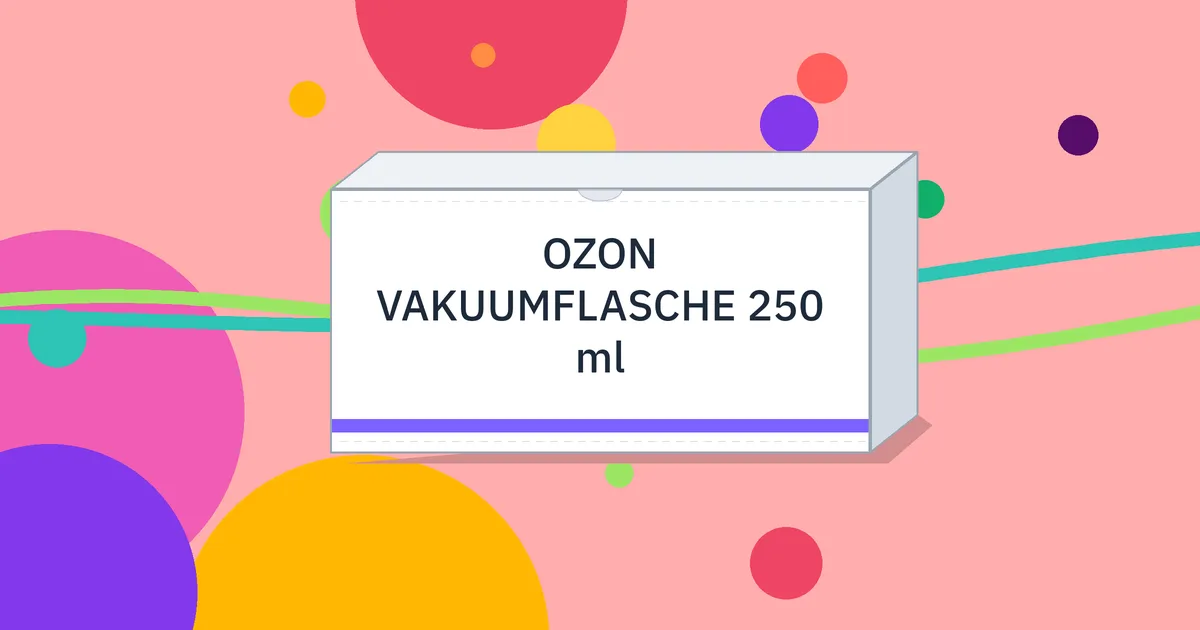 Symbolbild: Packung mit der Aufschrift OZON VAKUUMFLASCHE 250 ml (PZN 05956393) – Verfügbarkeit und Bezug in Apotheken in Frankfurt am Main