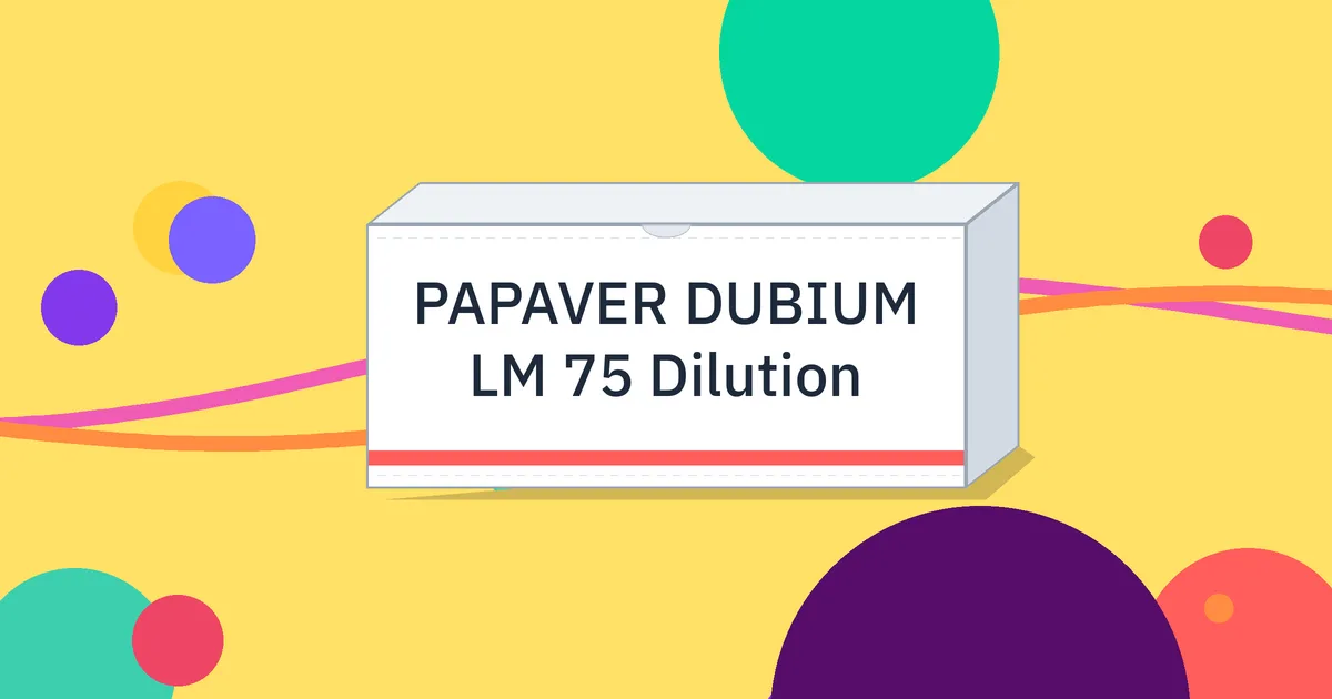 Symbolbild: Packung mit der Aufschrift PAPAVER DUBIUM LM 75 Dilution (PZN 13631179) – Verfügbarkeit und Bezug in Apotheken in Frankfurt am Main