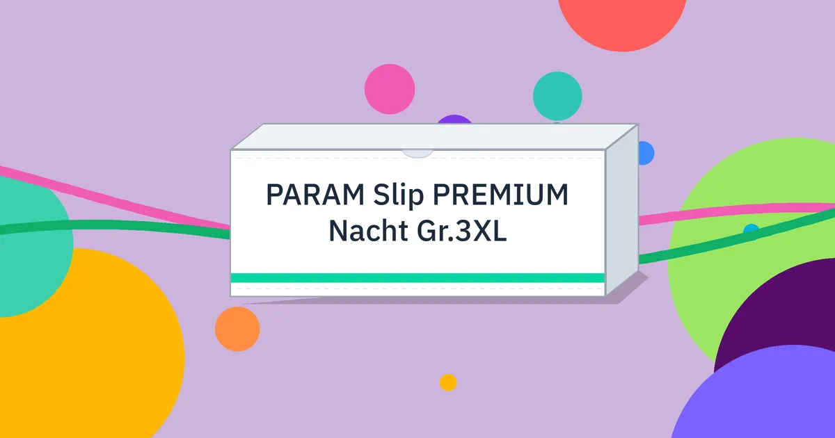 Symbolbild: Packung mit der Aufschrift PARAM Slip PREMIUM Nacht Gr.3XL (PZN 12533368) – Verfügbarkeit und Bezug in Apotheken in Frankfurt am Main