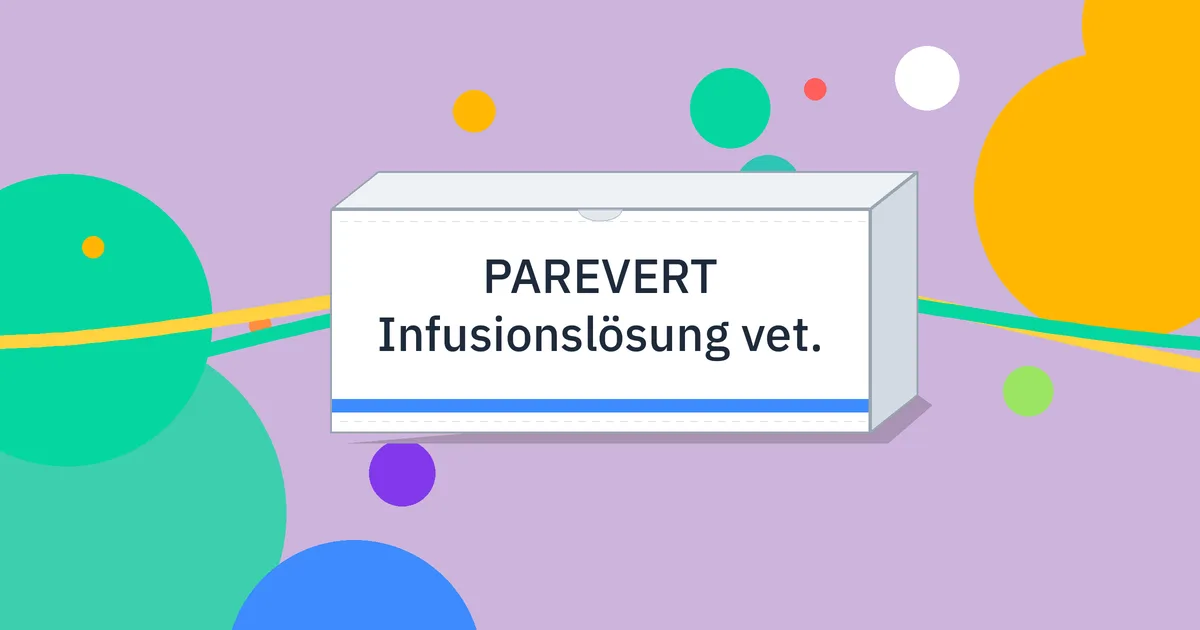 Symbolbild: Packung mit der Aufschrift PAREVERT Infusionslösung vet. (PZN 04711560) – Verfügbarkeit und Bezug in Apotheken in Frankfurt am Main