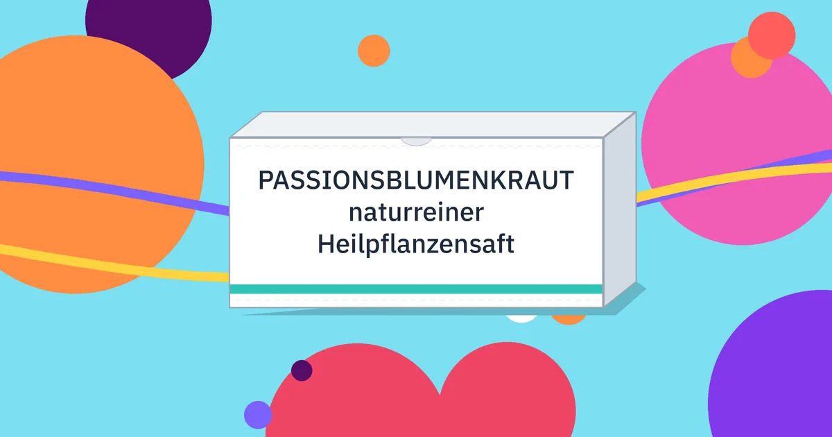 Symbolbild: Packung mit der Aufschrift PASSIONSBLUMENKRAUT naturreiner Heilpflanzensaft (PZN 13896914) – Verfügbarkeit und Bezug in Apotheken in Frankfurt am Main