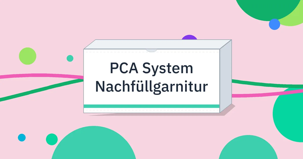 Symbolbild: Packung mit der Aufschrift PCA System Nachfüllgarnitur (PZN 04482154) – Verfügbarkeit und Bezug in Apotheken in Frankfurt am Main