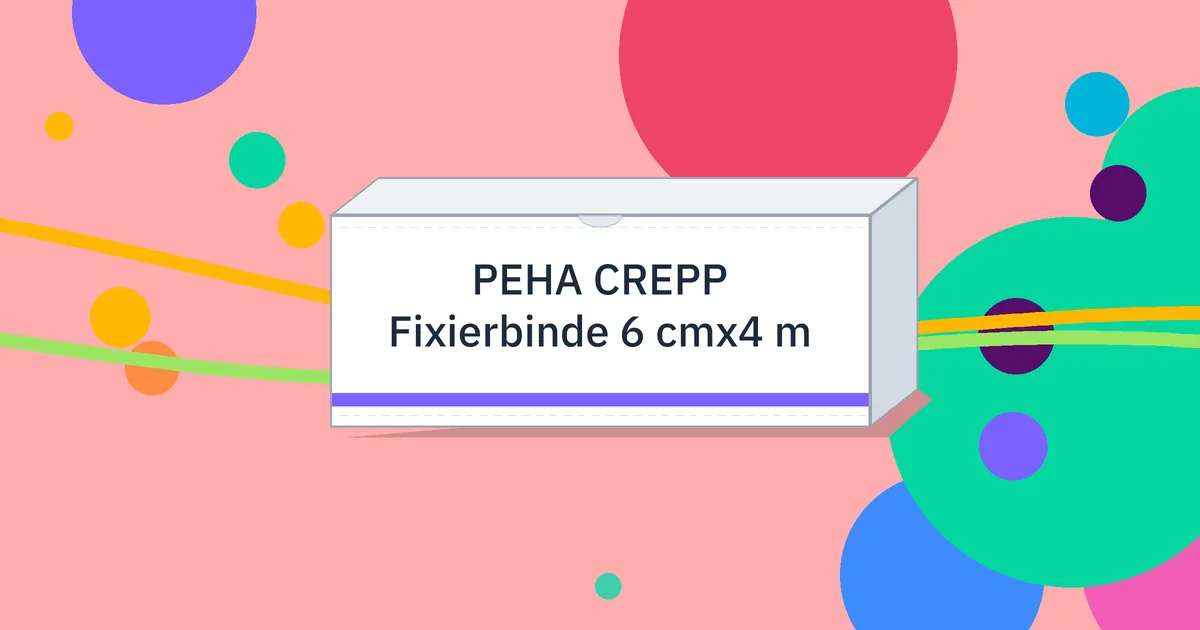 Symbolbild: Packung mit der Aufschrift PEHA CREPP Fixierbinde 6 cmx4 m (PZN 19703052) – Verfügbarkeit und Bezug in Apotheken in Frankfurt am Main