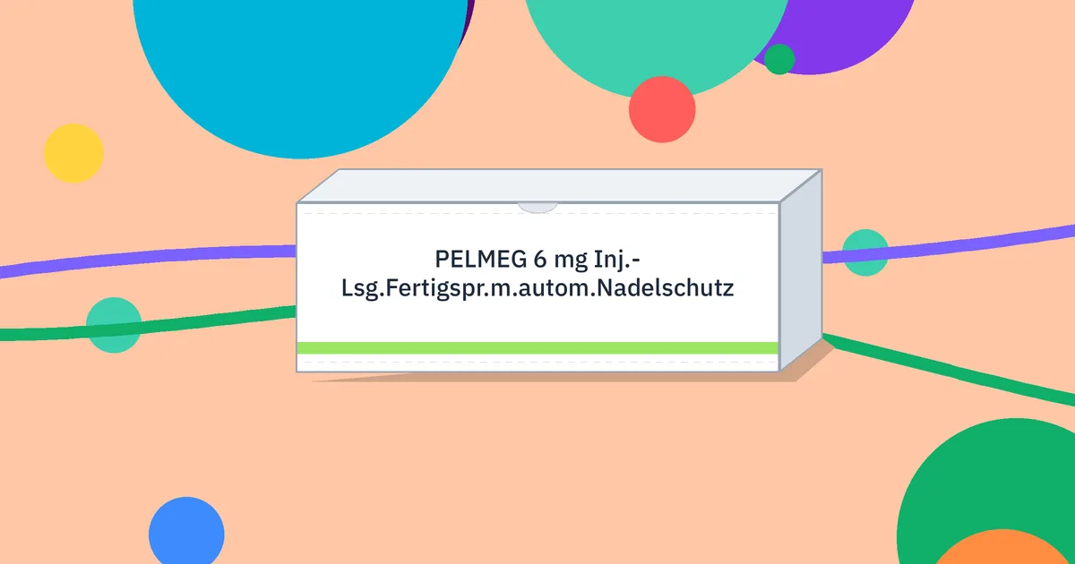 Symbolbild: Packung mit der Aufschrift PELMEG 6 mg Inj.-Lsg.Fertigspr.m.autom.Nadelschutz (PZN 18798398) – Verfügbarkeit und Bezug in Apotheken in Frankfurt am Main