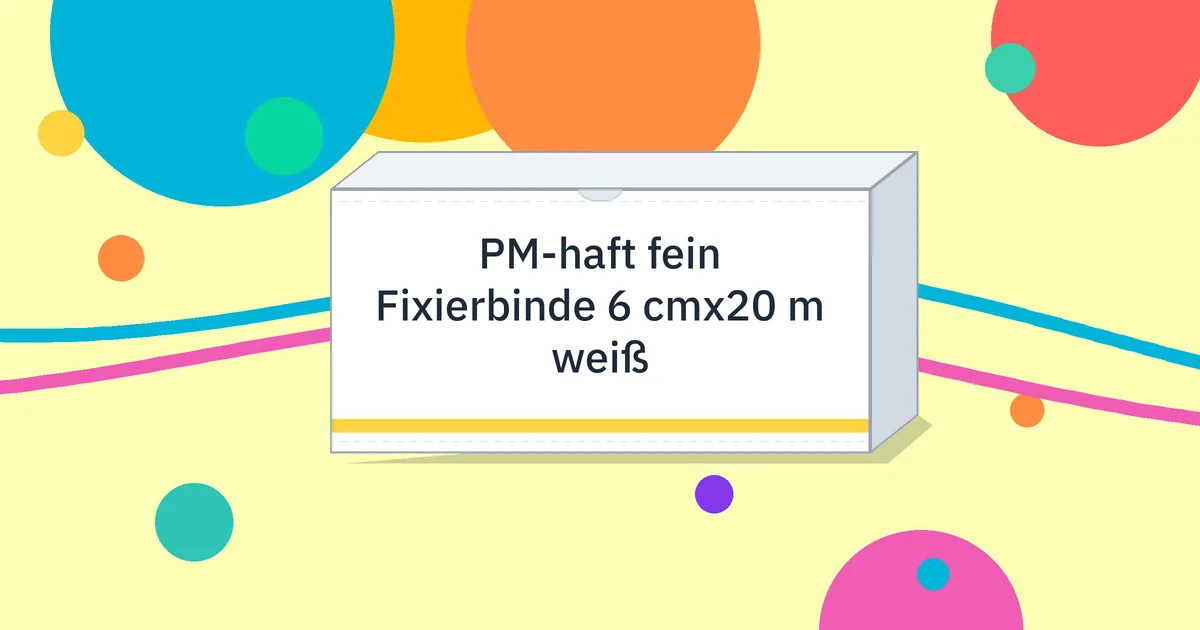 Symbolbild: Packung mit der Aufschrift PM-haft fein Fixierbinde 6 cmx20 m weiß (PZN 18845034) – Verfügbarkeit und Bezug in Apotheken in Frankfurt am Main