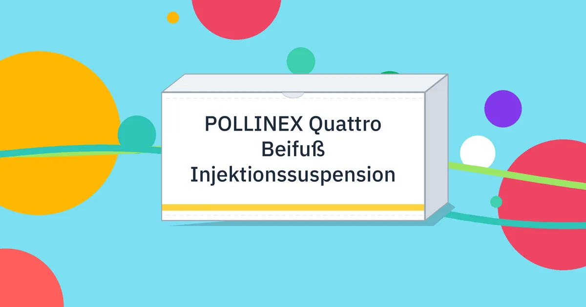 Symbolbild: Packung mit der Aufschrift POLLINEX Quattro Beifuß Injektionssuspension (PZN 13593326) – Verfügbarkeit und Bezug in Apotheken in Frankfurt am Main