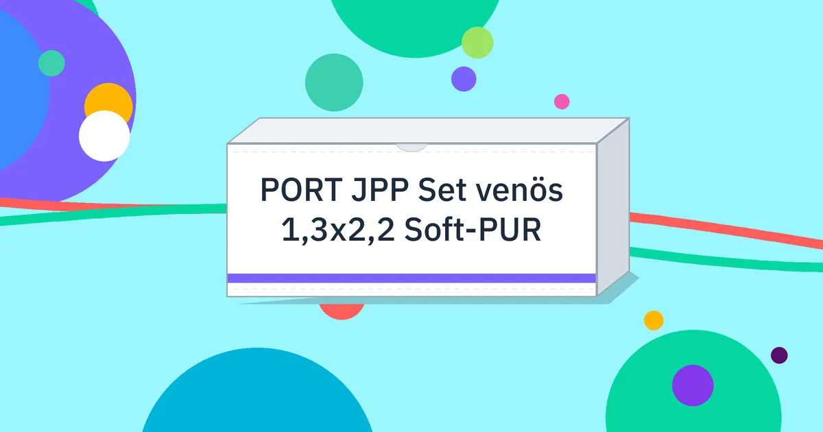 Symbolbild: Packung mit der Aufschrift PORT JPP Set venös 1,3x2,2 Soft-PUR (PZN 03914462) – Verfügbarkeit und Bezug in Apotheken in Frankfurt am Main