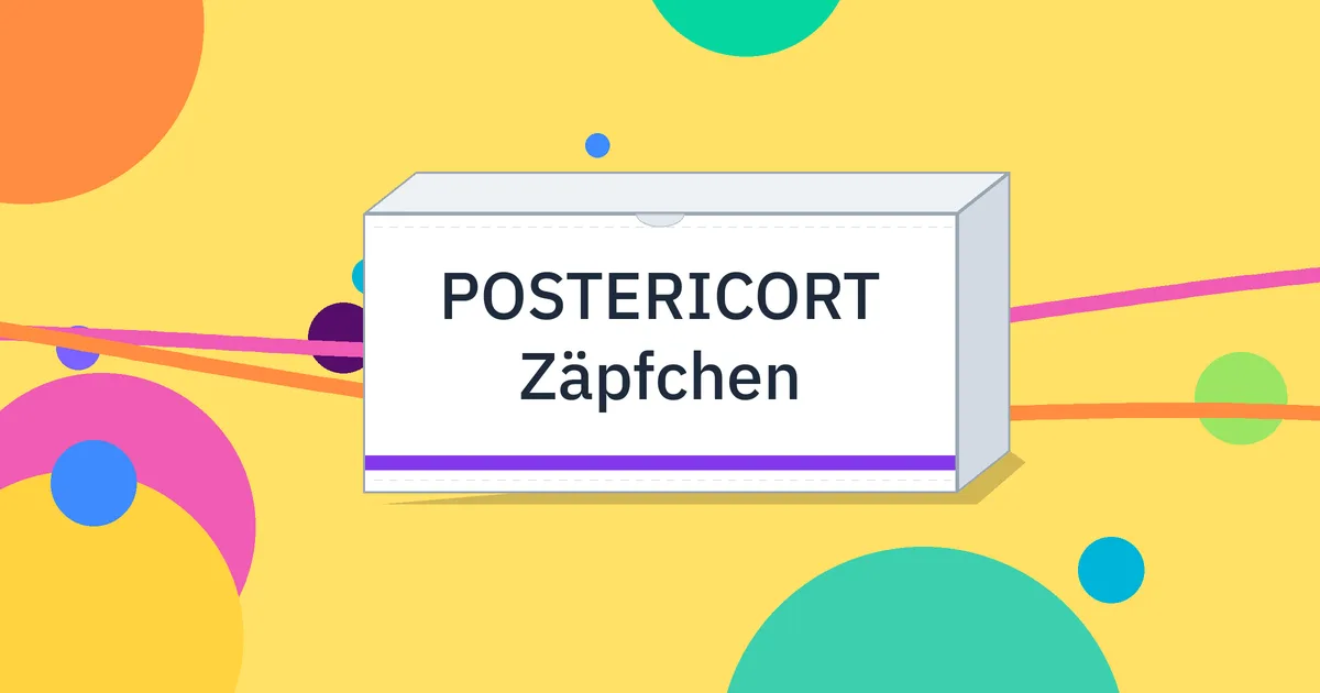 Symbolbild: Packung mit der Aufschrift POSTERICORT Zäpfchen (PZN 10215316) – Verfügbarkeit und Bezug in Apotheken in Frankfurt am Main