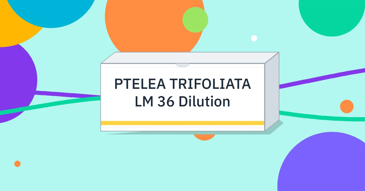 Symbolbild: Packung mit der Aufschrift PTELEA TRIFOLIATA LM 36 Dilution (PZN 13670570) – Verfügbarkeit und Bezug in Apotheken in Frankfurt am Main