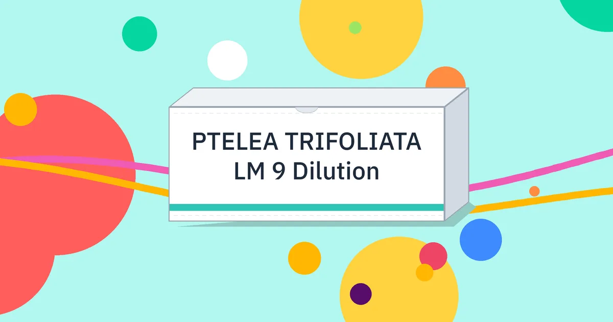 Symbolbild: Packung mit der Aufschrift PTELEA TRIFOLIATA LM 9 Dilution (PZN 13670305) – Verfügbarkeit und Bezug in Apotheken in Frankfurt am Main