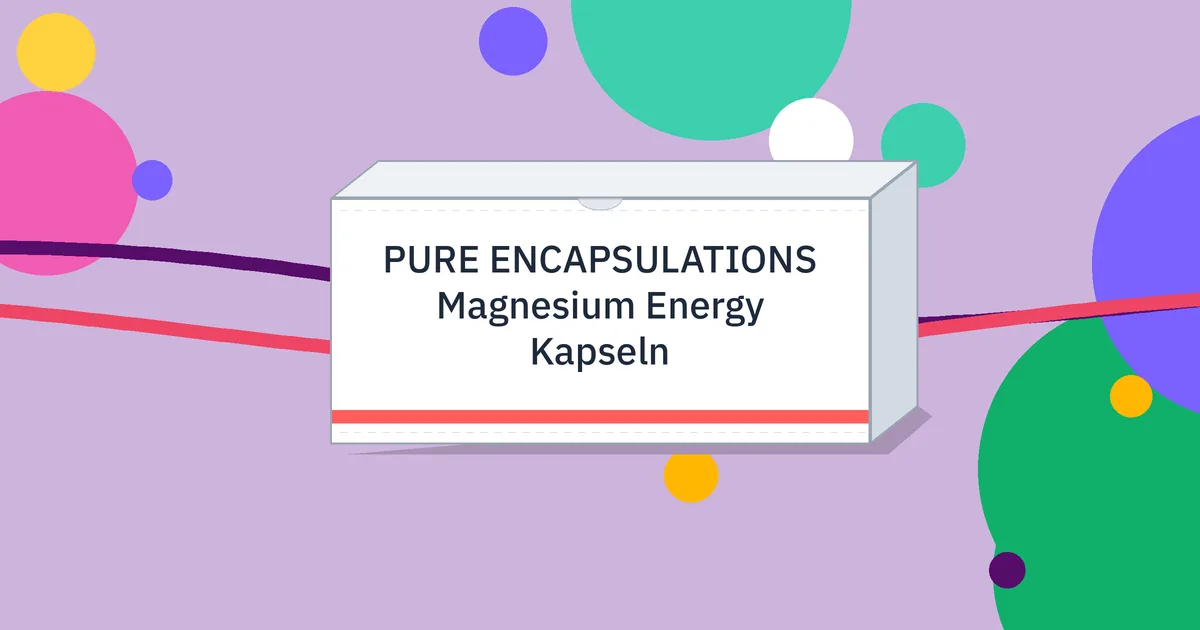 Symbolbild: Packung mit der Aufschrift PURE ENCAPSULATIONS Magnesium Energy Kapseln (PZN 11562267) – Verfügbarkeit und Bezug in Apotheken in Frankfurt am Main