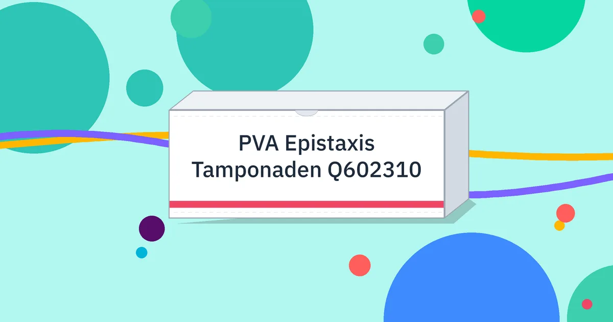 Symbolbild: Packung mit der Aufschrift PVA Epistaxis Tamponaden Q602310 (PZN 09005944) – Verfügbarkeit und Bezug in Apotheken in Frankfurt am Main