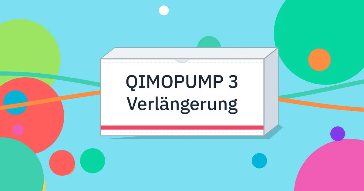 Symbolbild: Packung mit der Aufschrift QIMOPUMP 3 Verlängerung (PZN 20638041) – Verfügbarkeit und Bezug in Apotheken in Frankfurt am Main