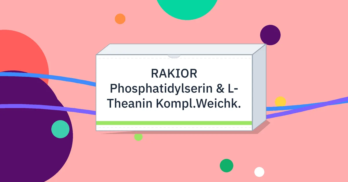 Symbolbild: Packung mit der Aufschrift RAKIOR Phosphatidylserin & L-Theanin Kompl.Weichk. (PZN 20194265) – Verfügbarkeit und Bezug in Apotheken in Frankfurt am Main