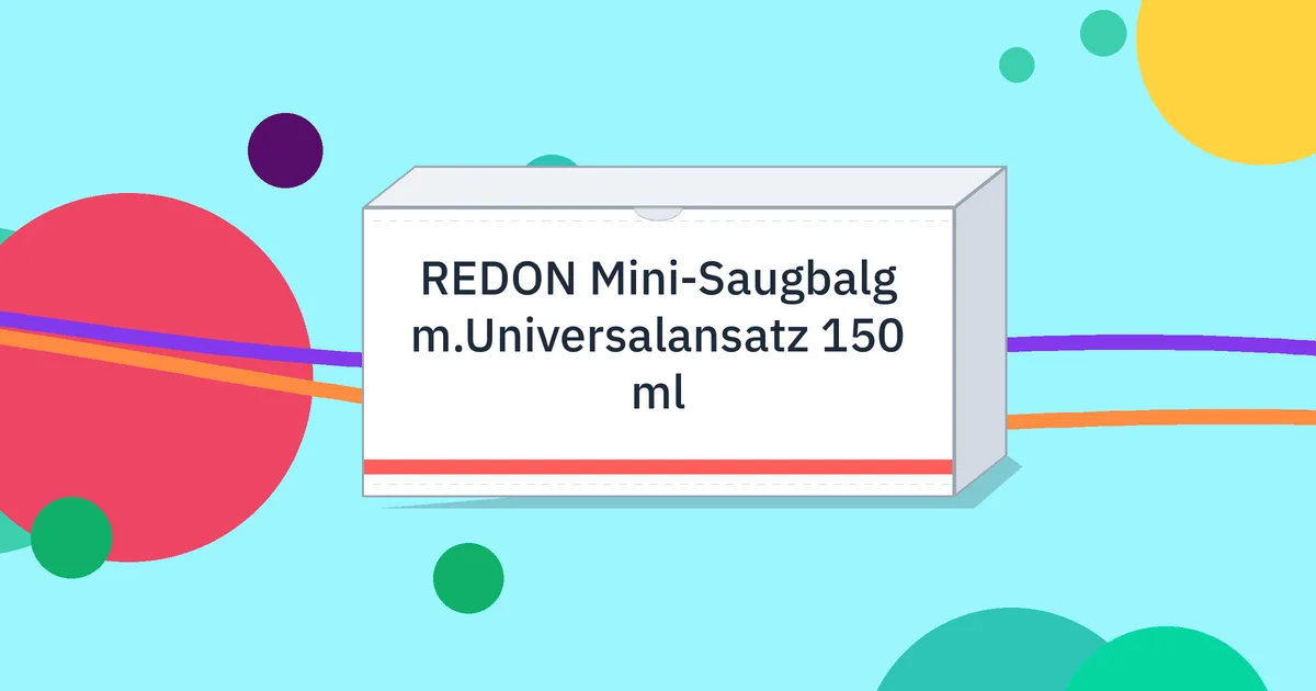 Symbolbild: Packung mit der Aufschrift REDON Mini-Saugbalg m.Universalansatz 150 ml (PZN 19686201) – Verfügbarkeit und Bezug in Apotheken in Frankfurt am Main