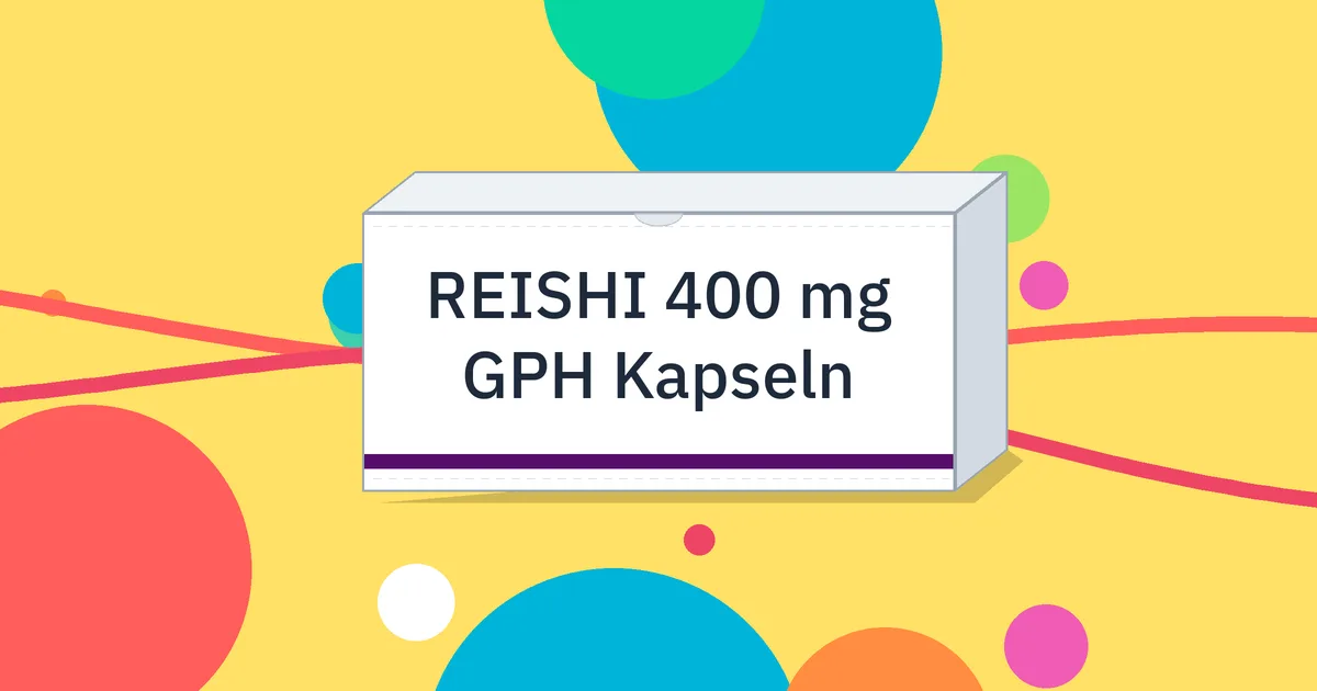 Symbolbild: Packung mit der Aufschrift REISHI 400 mg GPH Kapseln (PZN 12737332) – Verfügbarkeit und Bezug in Apotheken in Frankfurt am Main