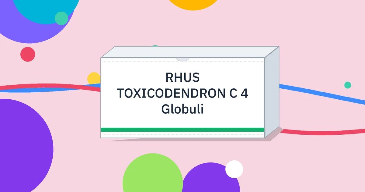 Symbolbild: Packung mit der Aufschrift RHUS TOXICODENDRON C 4 Globuli (PZN 04234249) – Verfügbarkeit und Bezug in Apotheken in Frankfurt am Main