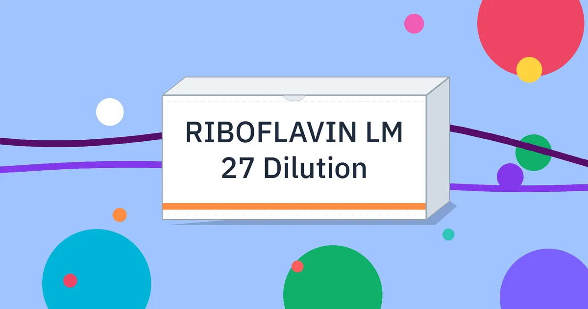 Symbolbild: Packung mit der Aufschrift RIBOFLAVIN LM 27 Dilution (PZN 13054606) – Verfügbarkeit und Bezug in Apotheken in Frankfurt am Main