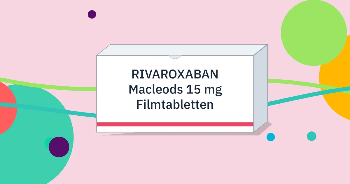 Symbolbild: Packung mit der Aufschrift RIVAROXABAN Macleods 15 mg Filmtabletten (PZN 20179550) – Verfügbarkeit und Bezug in Apotheken in Frankfurt am Main