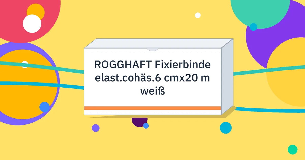 Symbolbild: Packung mit der Aufschrift ROGGHAFT Fixierbinde elast.cohäs.6 cmx20 m weiß (PZN 04492307) – Verfügbarkeit und Bezug in Apotheken in Frankfurt am Main