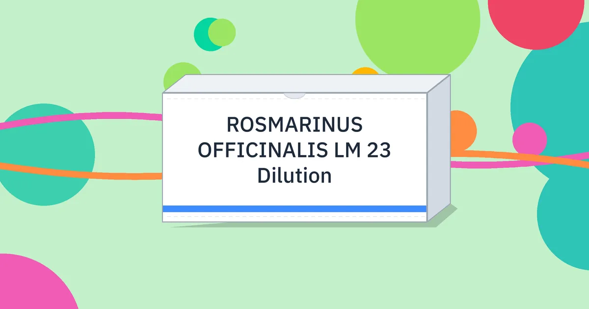 Symbolbild: Packung mit der Aufschrift ROSMARINUS OFFICINALIS LM 23 Dilution (PZN 13680953) – Verfügbarkeit und Bezug in Apotheken in Frankfurt am Main