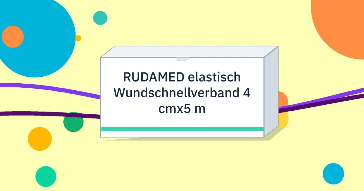 Symbolbild: Packung mit der Aufschrift RUDAMED elastisch Wundschnellverband 4 cmx5 m (PZN 15892547) – Verfügbarkeit und Bezug in Apotheken in Frankfurt am Main