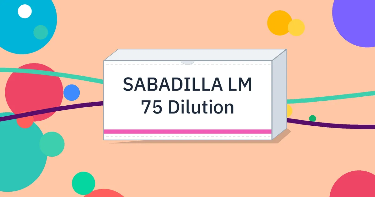 Symbolbild: Packung mit der Aufschrift SABADILLA LM 75 Dilution (PZN 13174799) – Verfügbarkeit und Bezug in Apotheken in Frankfurt am Main