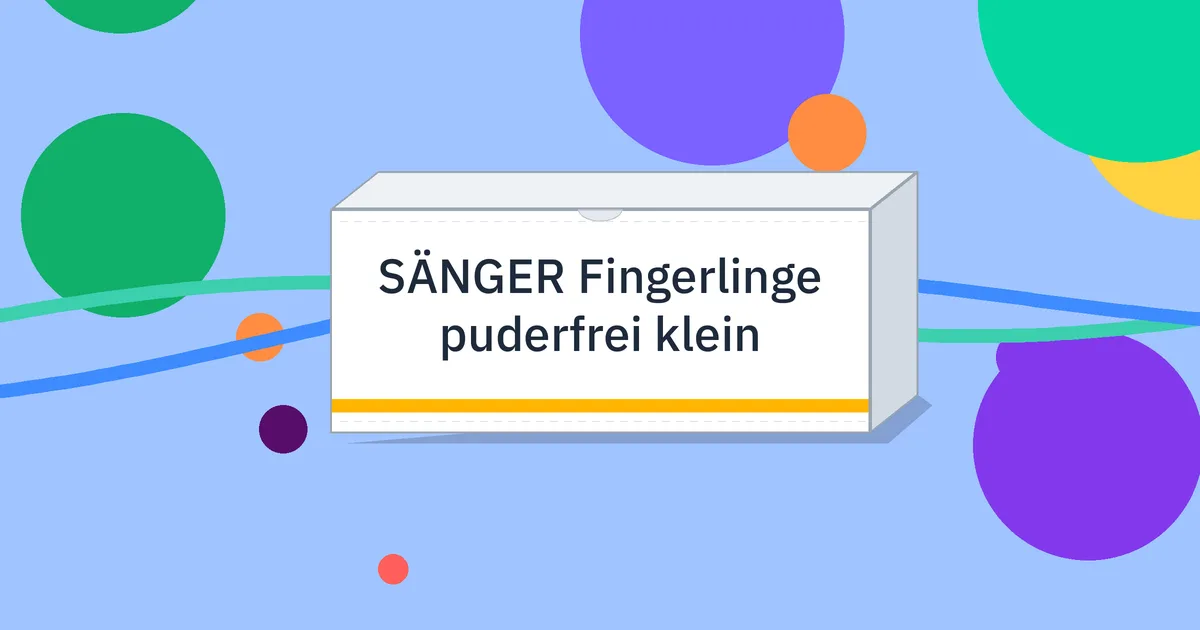 Symbolbild: Packung mit der Aufschrift SÄNGER Fingerlinge puderfrei klein (PZN 01304570) – Verfügbarkeit und Bezug in Apotheken in Frankfurt am Main